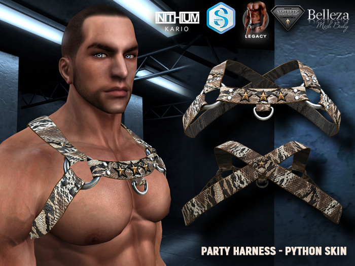Second Life Marketplace - [SEVENELEVEN] Party Harness Stars - Python Skin